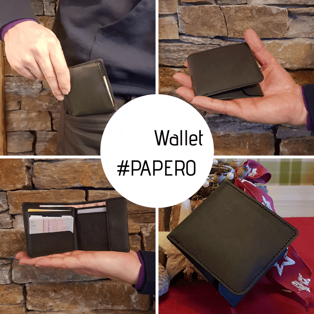 NEU PAPERO flacher mini Slim Vegan Geldbeutel Brieftasche, Geldbörse